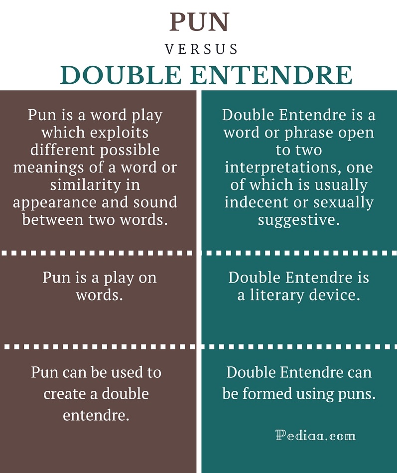 Difference Between Pun And Double Entendre Difference Between Pun And Double Entendre