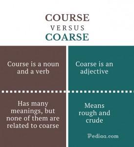 Difference Between Course and Coarse