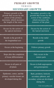 Difference Between Primary and Secondary Growth | Definition ...