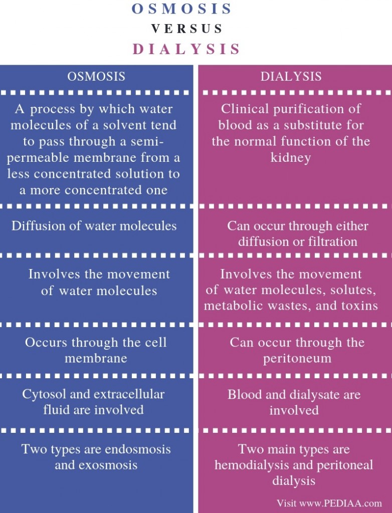 Difference Between Osmosis and Dialysis - Pediaa.Com