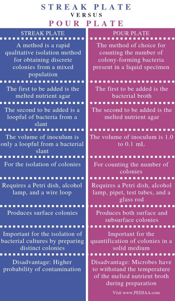What is the Difference Between Streak Plate and Pour Plate - Pediaa.Com