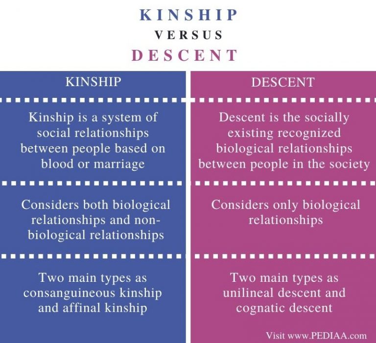 What is the Difference Between Kinship and Descent - Pediaa.Com