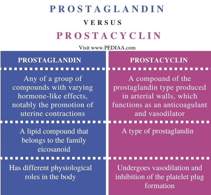 What is the Difference Between Prostaglandin and Prostacyclin - Pediaa.Com