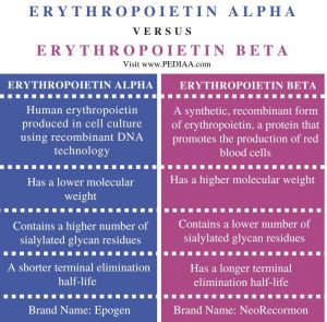 What is the Difference Between Erythropoietin Alpha and Beta - Pediaa.Com
